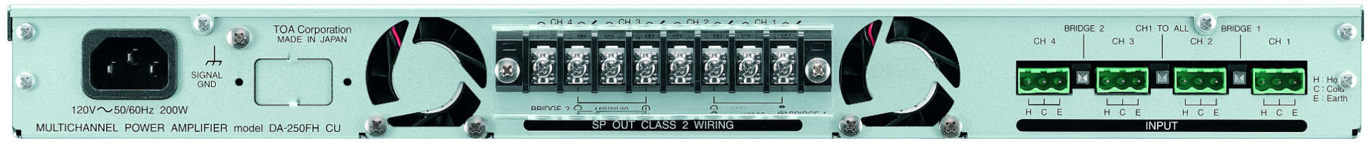 DA-250FH | DA Series Multi-Channel Power Amplifiers | Products | TOA ...